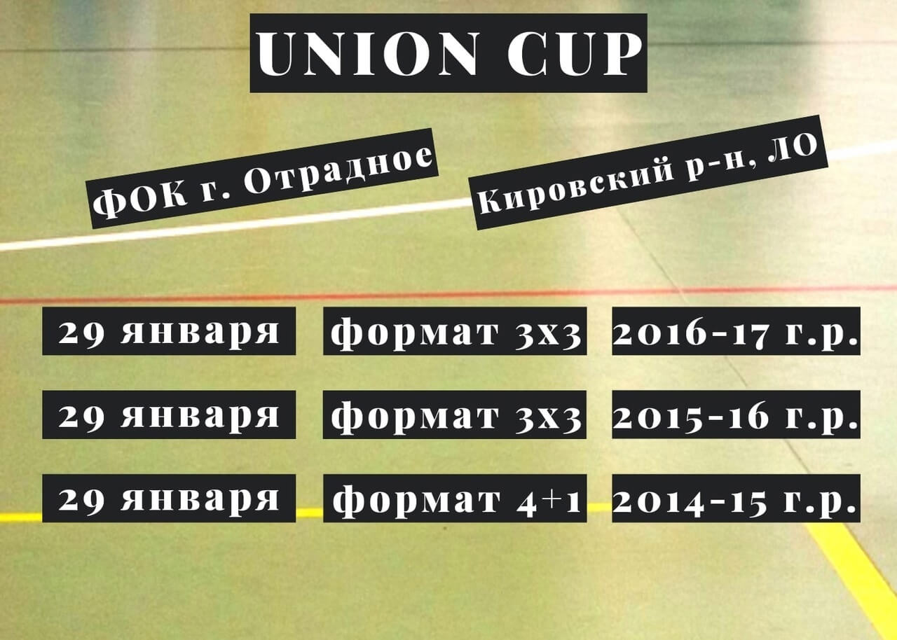 Турниры «Union Cup» 2014-2017гр (ЛО, январь 2023) — Все спортивные события